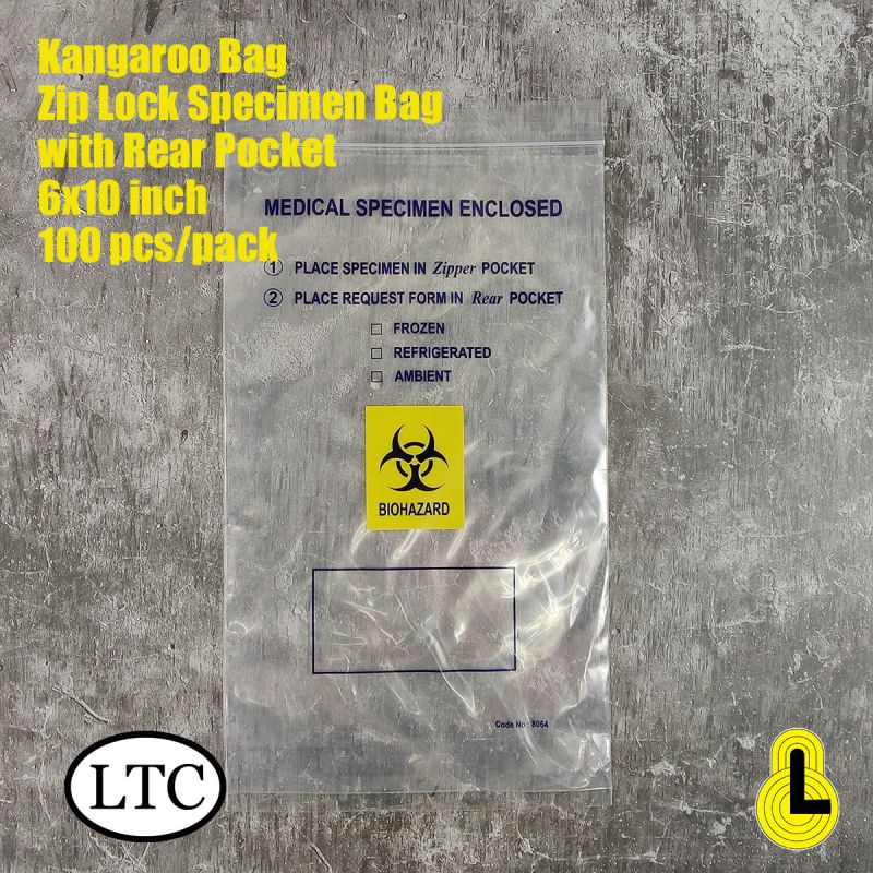 Biohazard specimen kangaroo zip-bag - Labchem Catalog