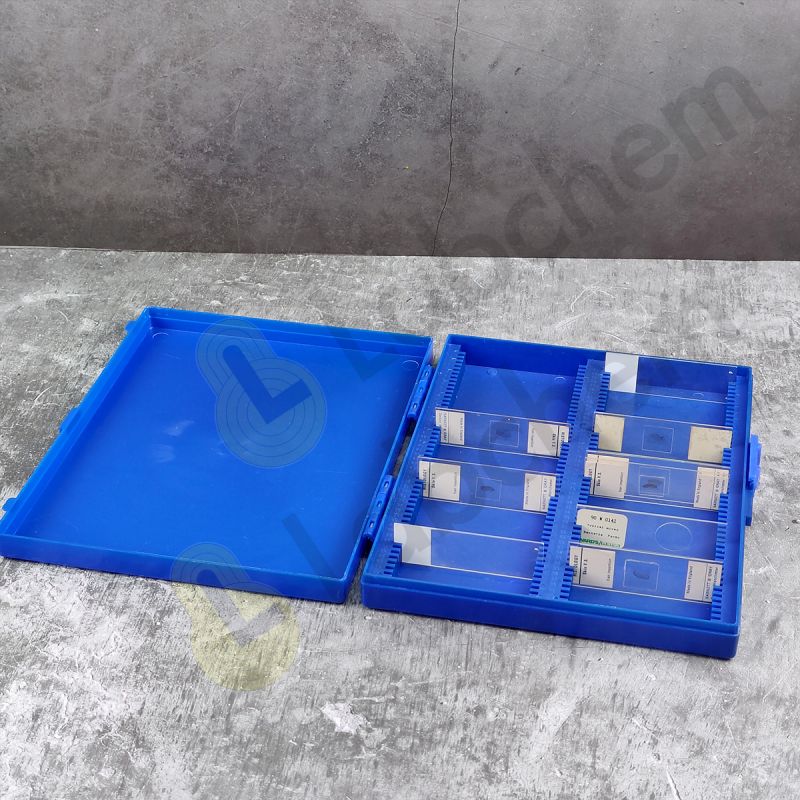 Microscope Slide Box, for 100 slides, with locking latch, blue ...