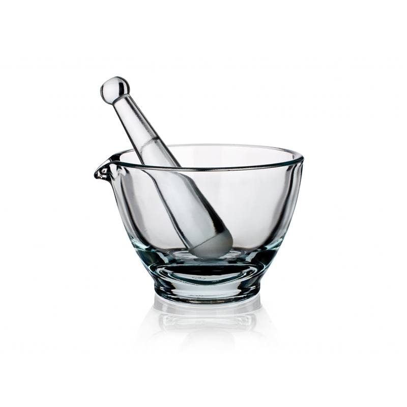 Mortar and Pestle, glass,top dia 120mm - Labchem Catalog