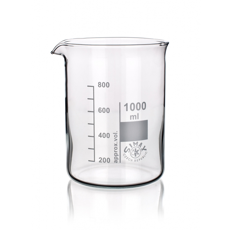 Beaker, borosilicate glass, low form, with spout - Labchem Catalog