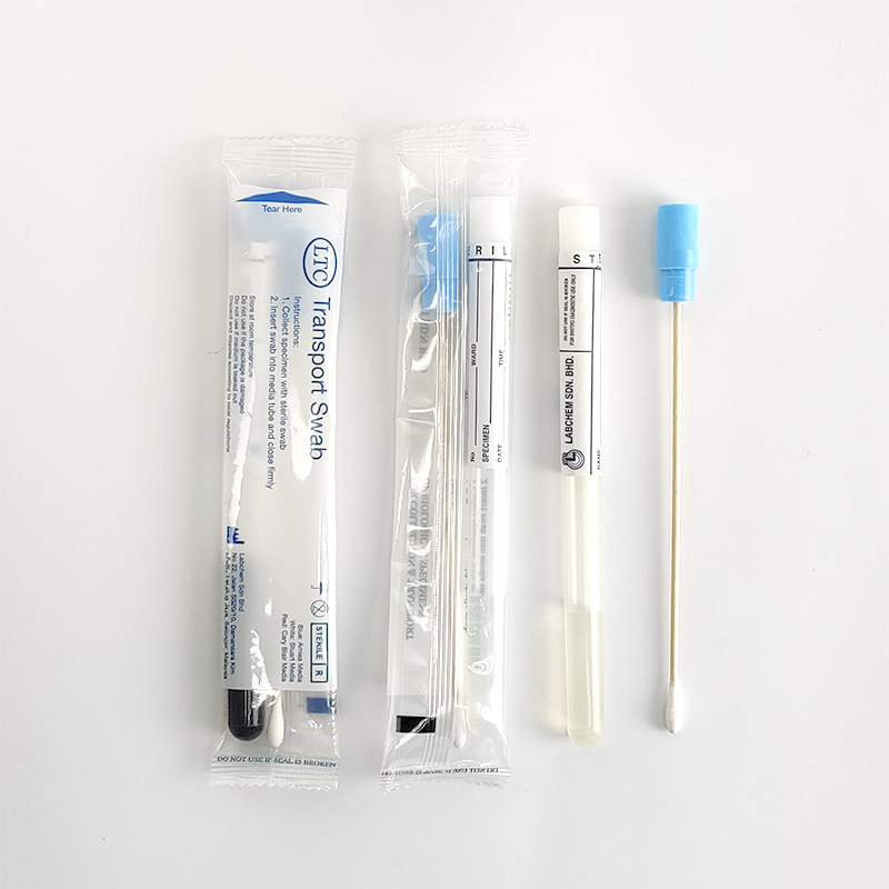 Transport Medium Swab, Amies, wooden stick + cotton tip - Labchem Catalog