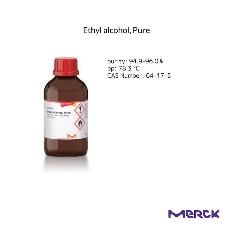 Ethyl alcohol, Pure 190 proof, meets USP testing specifications ...
