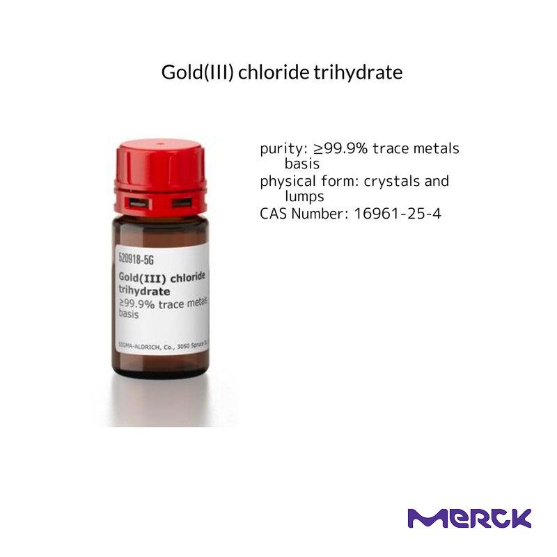 Gold(III) chloride trihydrate ≥99.9% trace metals basis - Labchem Catalog